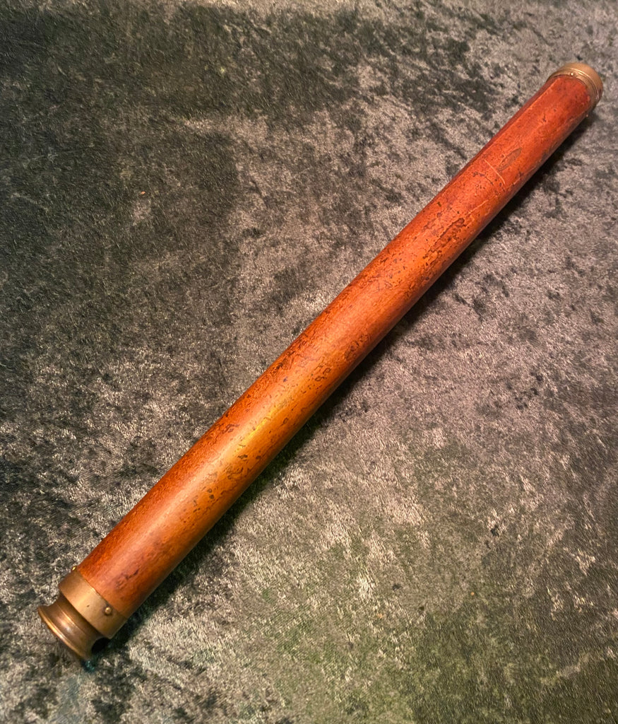 Antique Single Draw Mahogany Barrel Telescope Revolutionary War Era ...