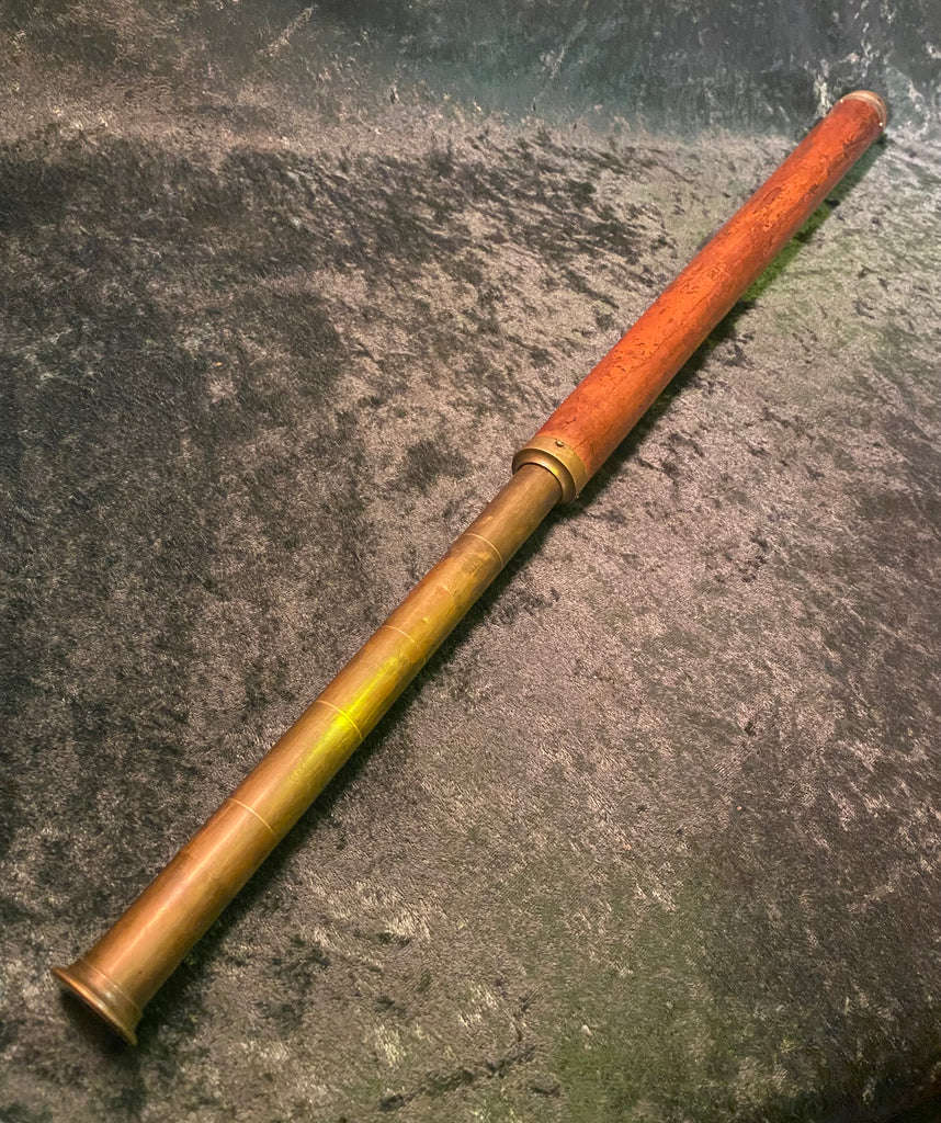 Antique Single Draw Mahogany Barrel Telescope Revolutionary War Era ...