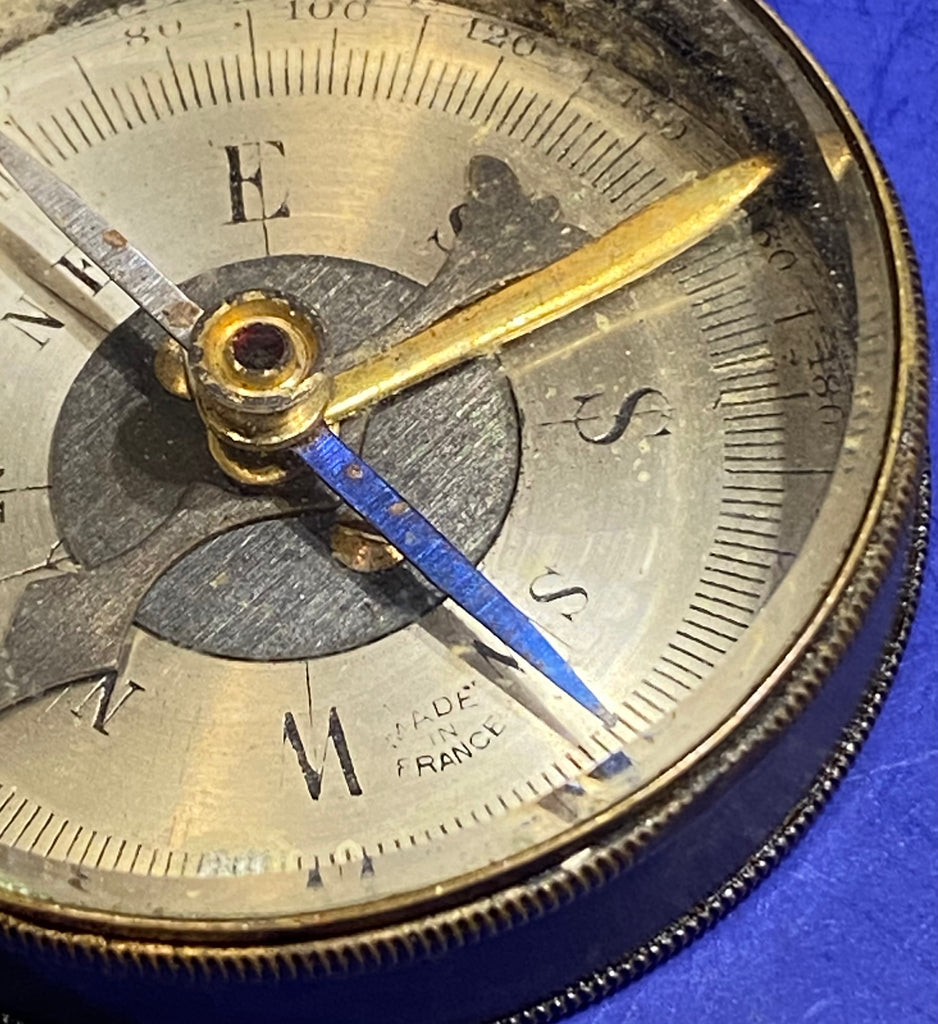 Zero Stock-Vintage Pocket Brass Compass Made in France WW1 Era ...