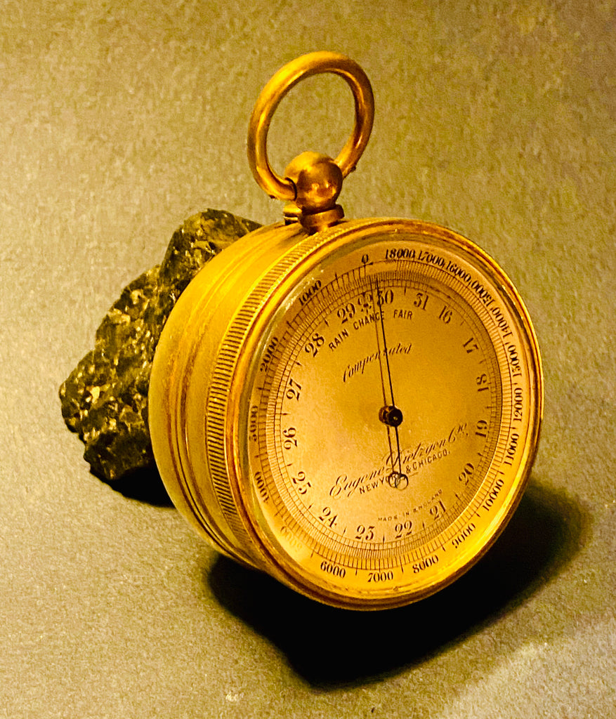 Zero Stock-Antique Pocket Barometer Altimeter and Compass Compendium E ...