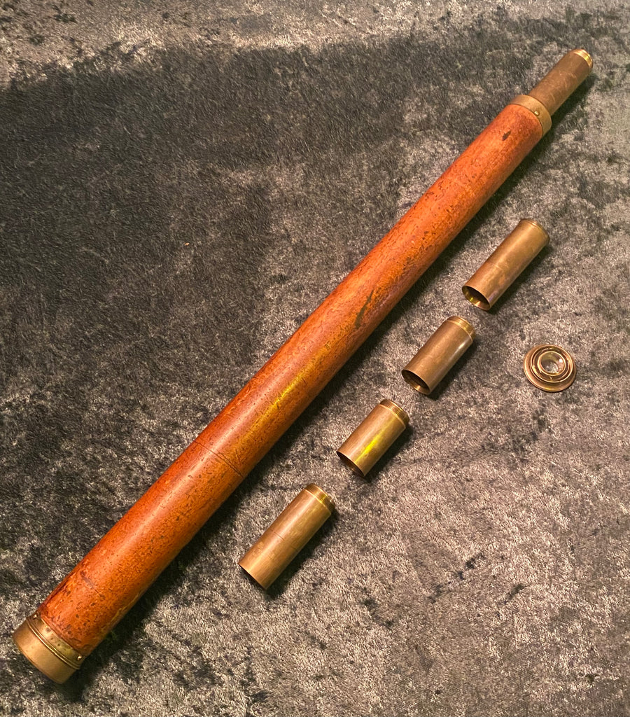 Antique Single Draw Mahogany Barrel Telescope Revolutionary War Era ...