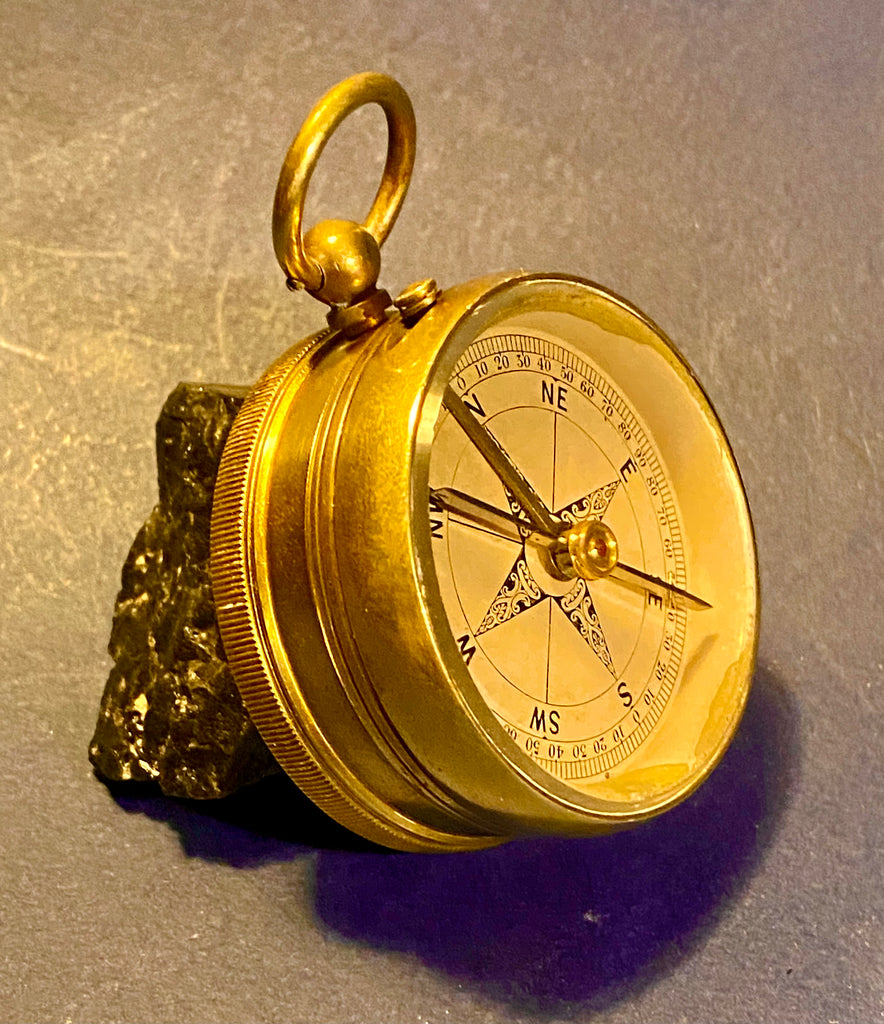 Zero Stock-Antique Pocket Barometer Altimeter and Compass Compendium E ...