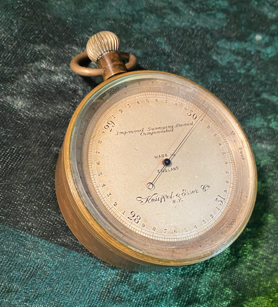Zero Stock-Antique Surveying Aneroid Barometer Altimeter Keuffel & Ess ...