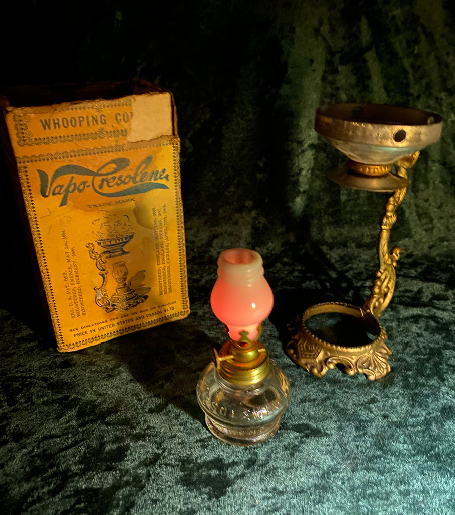 Zero Stock -Antique Cresolene Vaporizer Oil Lamp W/ Box Instructions ...