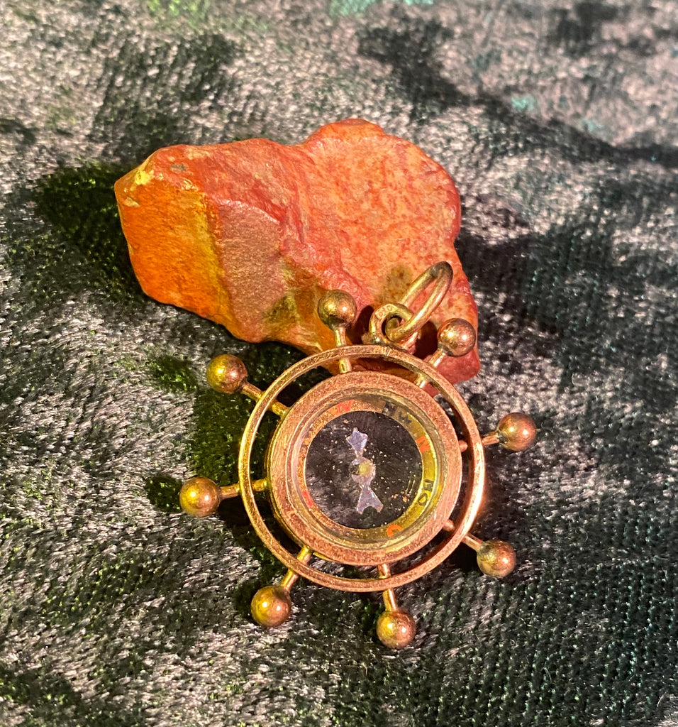 Zero Stock-Antique Ships Wheel Compass Fob Made in France – Explorer ...