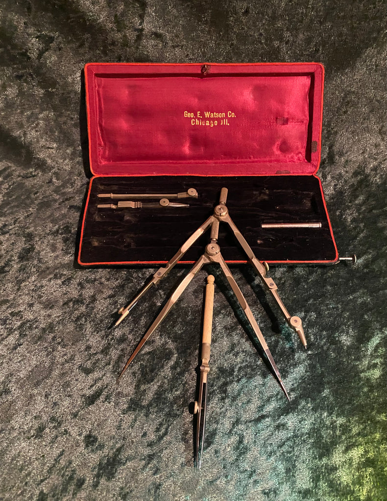 Antique Drafting Set Geo E Watson Co Chicago Illinois – Explorer Antiques