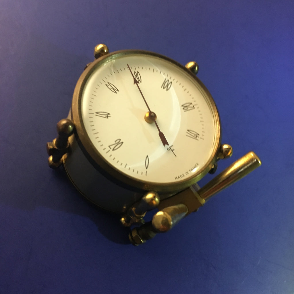 ZERO STOCK-SMALL BRASS BIMETALLIC TABLE THERMOMETER – Explorer Antiques