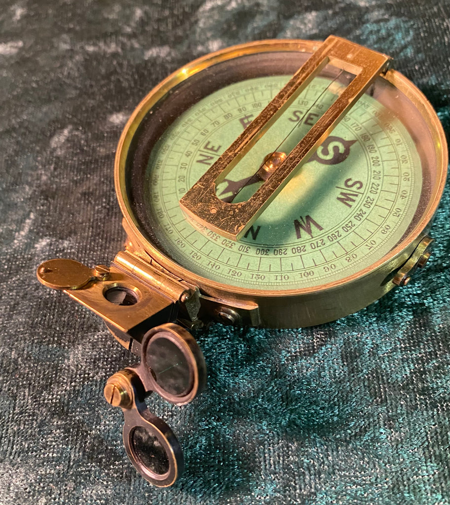 Zero Stock- Antique Green Card Prismatic Compass Made in England ...