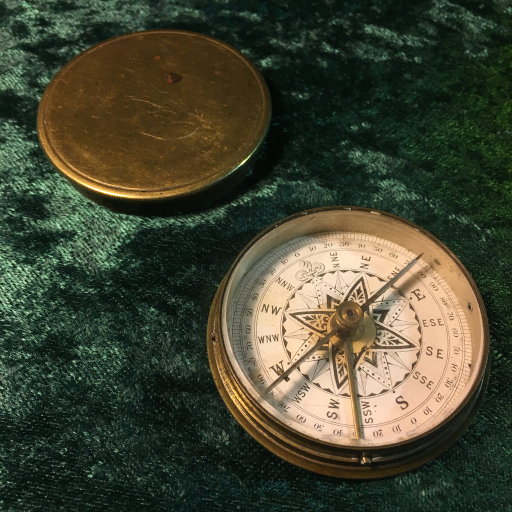 ZERO STOCK-Antique Pocket Compass Made in England – Explorer Antiques