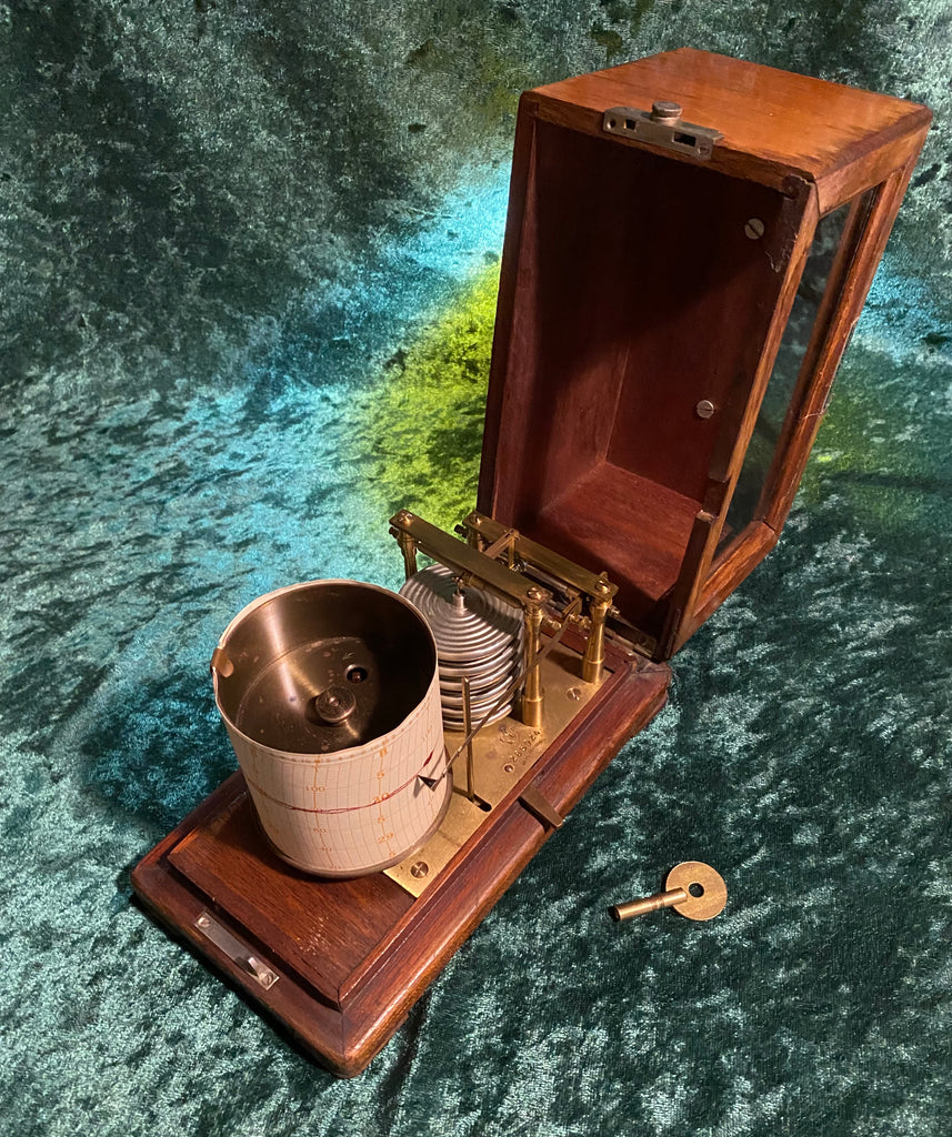 Zero Stock -Antique Barograph Maxant Paris Used by Manhattan Marine Ne ...