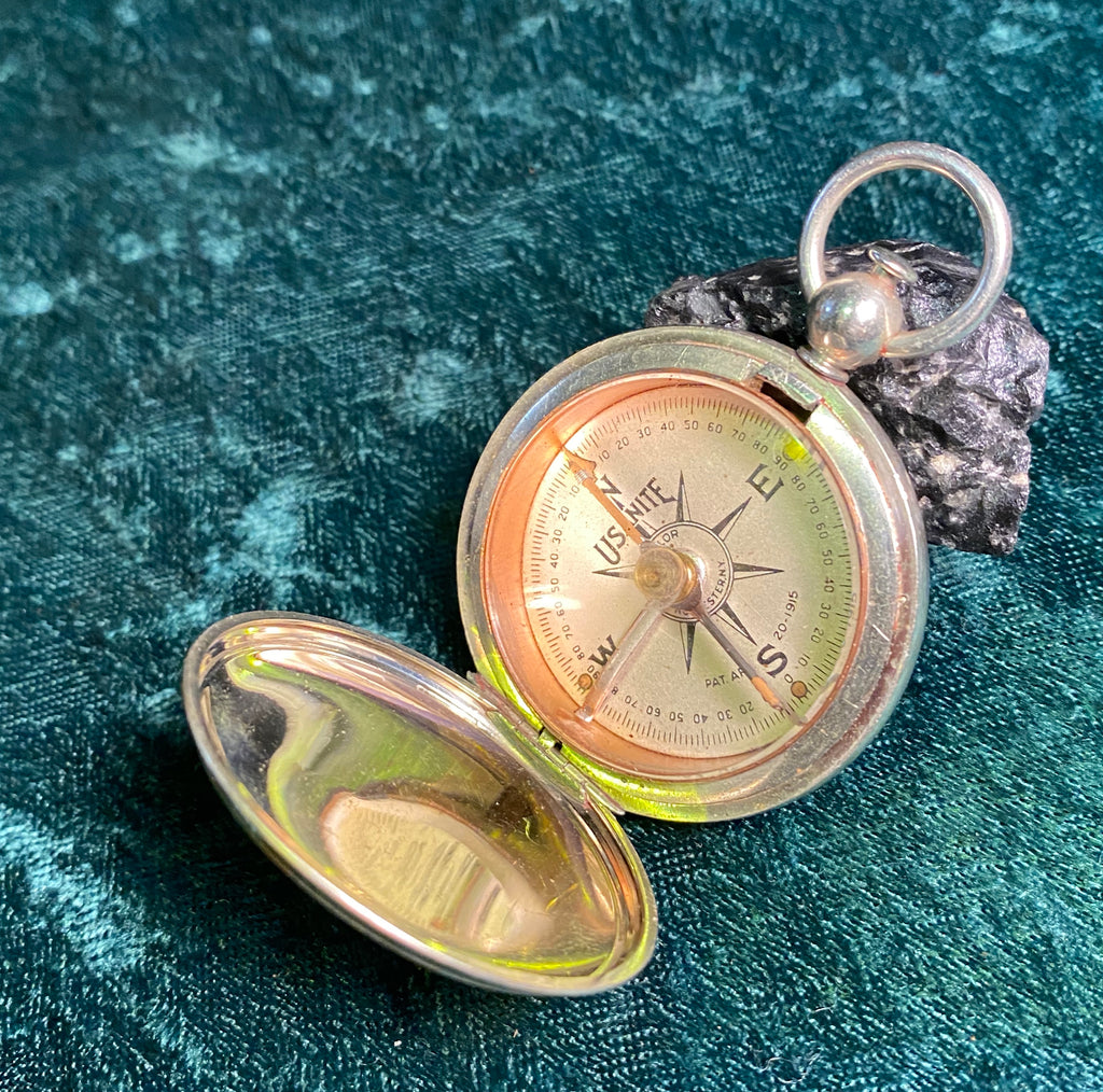 Zero Stock- Antique WW1 Taylor USANITE Compass In Rare Nickeled Cover ...