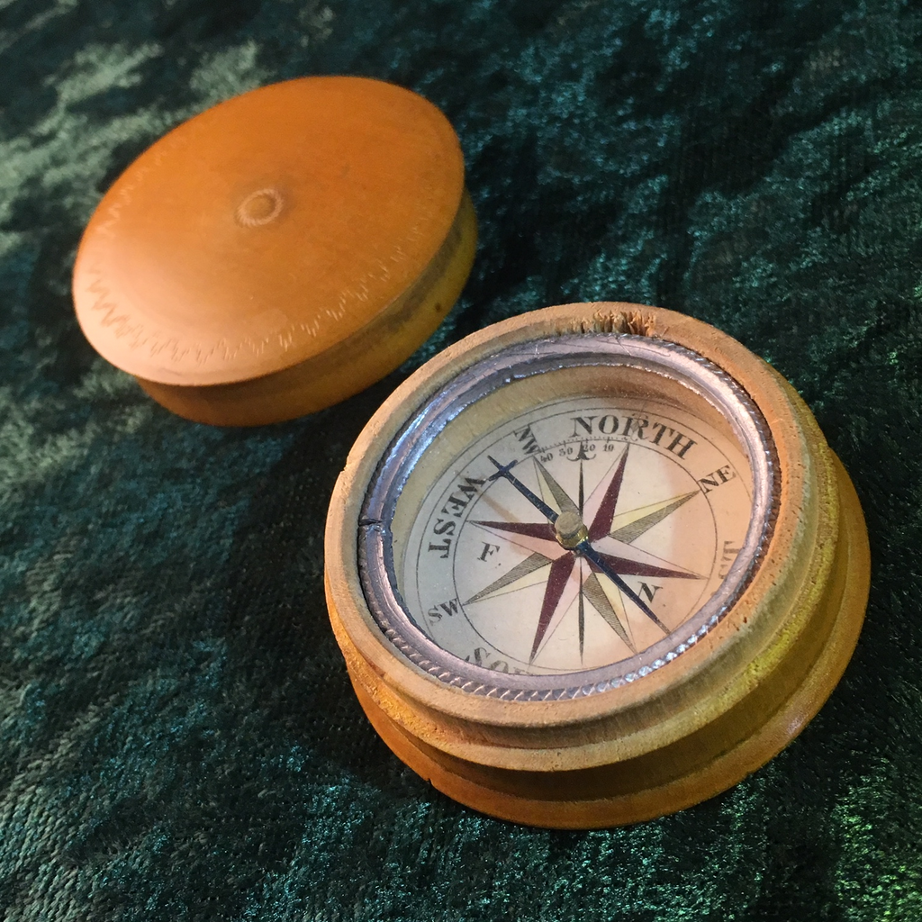 Zero Stock- Antique Fruit Wood Compass Made in Germany – Explorer Antiques