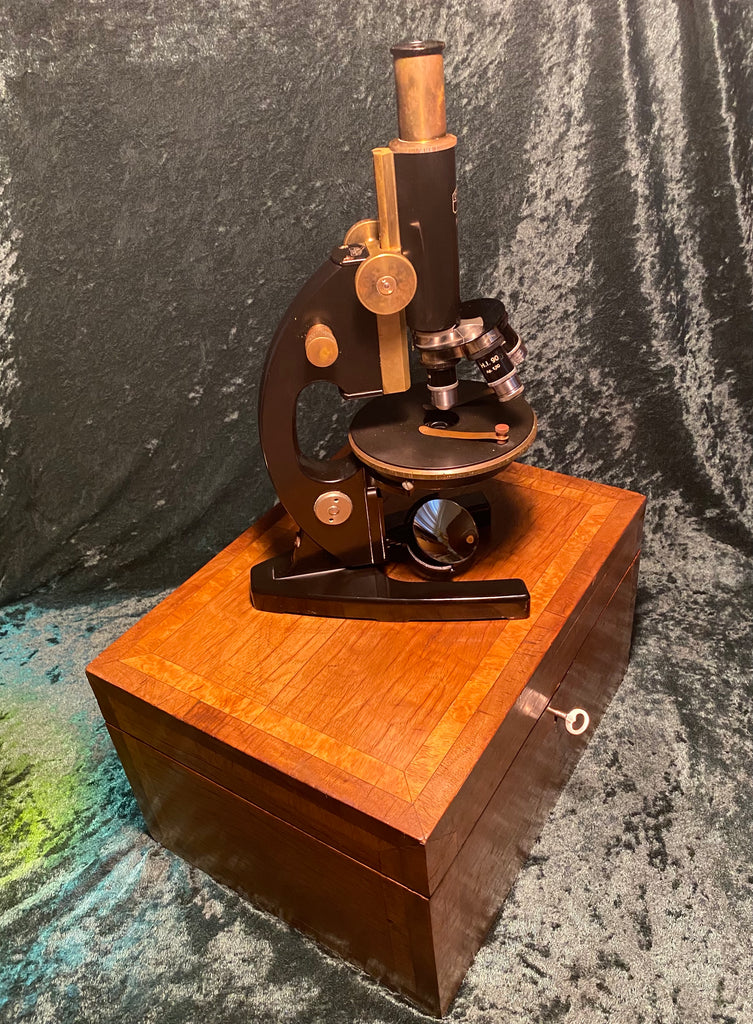 Zero Stock-Antique Microscope Carl Zeiss Jena Germany – Explorer Antiques