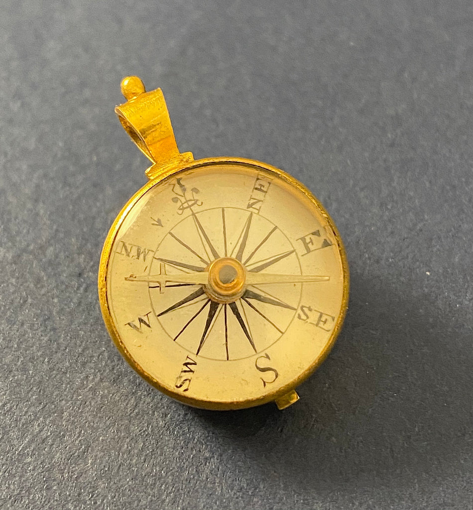 Zero Stock-Antique Gold Gilt Compass Made In England From Georgian Era ...