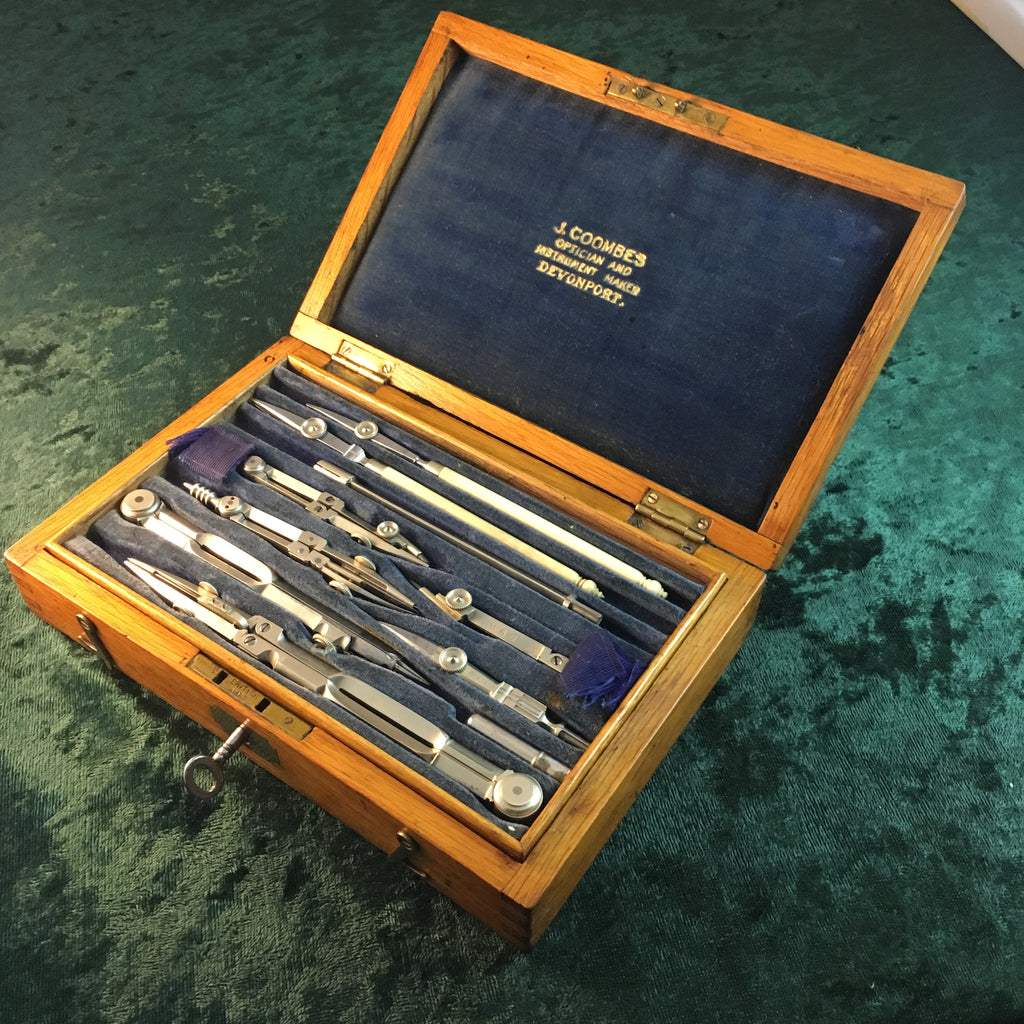 ZERO STOCK-Antique Victorian Drafting Set Made by J. Coombes Devonport ...