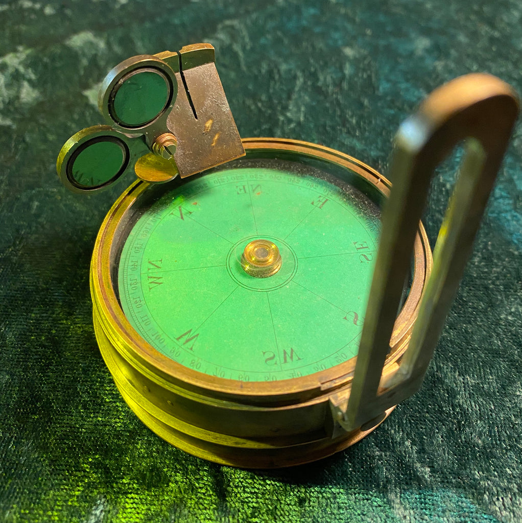 Zero Stock- Antique Green Card Prismatic Compass Made in England ...