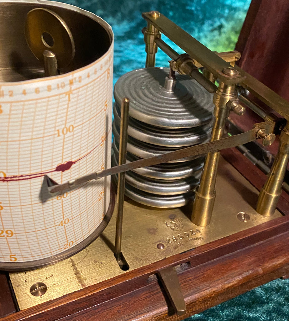Zero Stock -Antique Barograph Maxant Paris Used by Manhattan Marine Ne ...