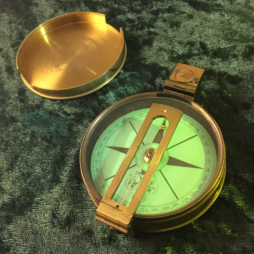 Zero Stock- Antique Prismatic Compass Made by Watkins and Hill of Char ...