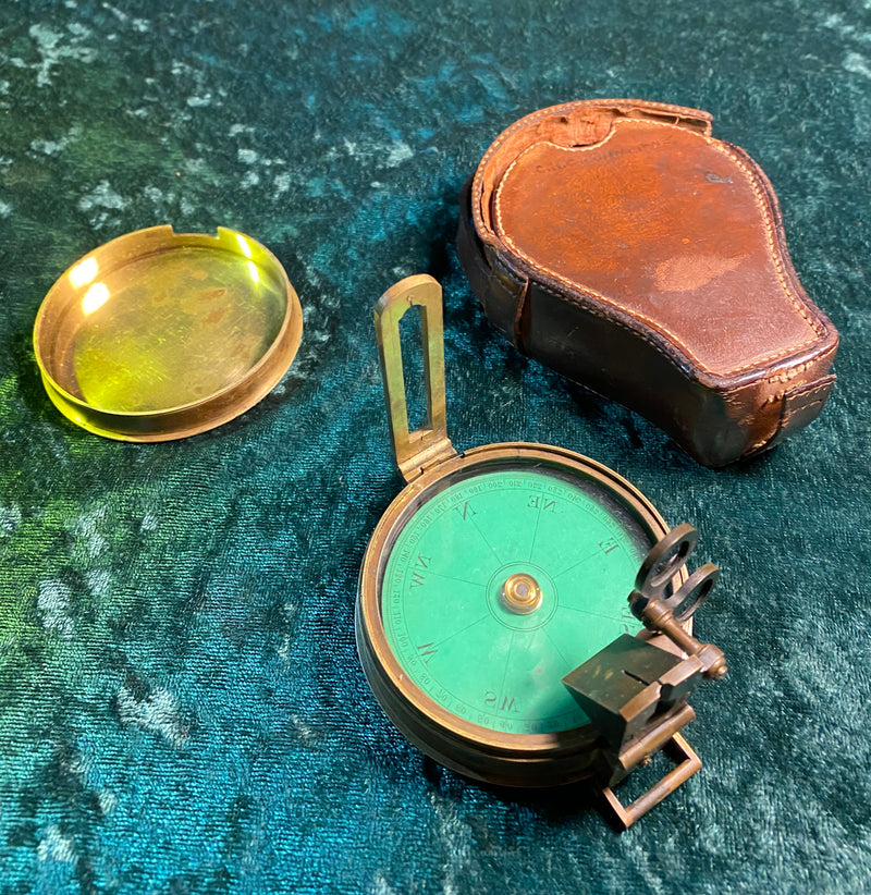 Zero Stock- Antique Green Card Prismatic Compass Made in England ...