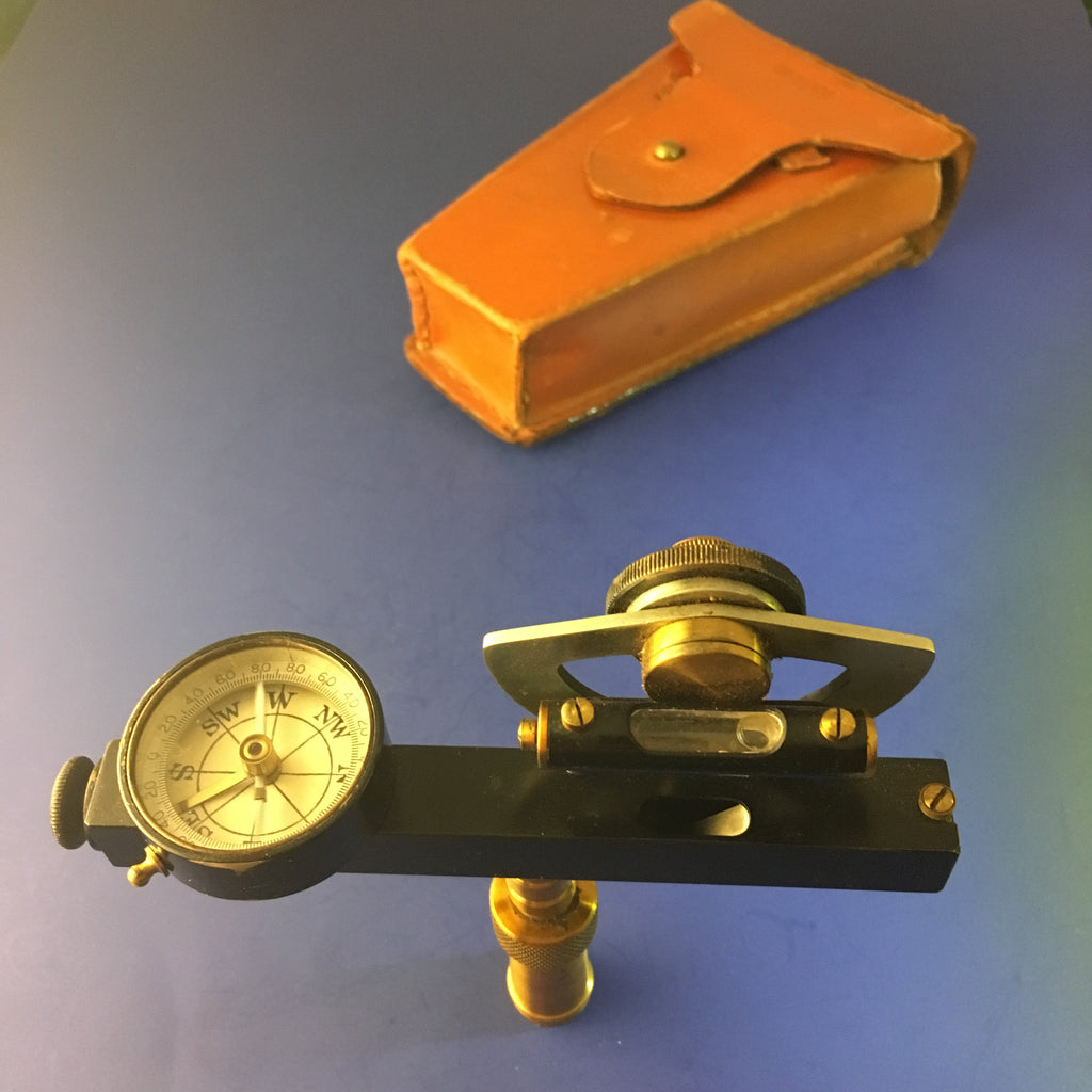 Zero Stock- Vintage Abney Reflecting Level Pocket Altimeter Compass Ma ...