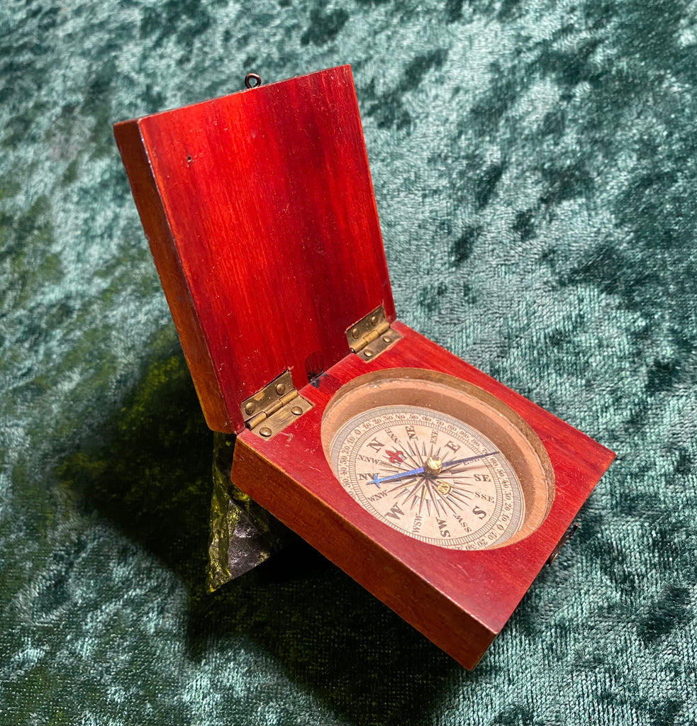Zero Stock- Antique Fruit-Wood Compass Made in Germany – Explorer Antiques