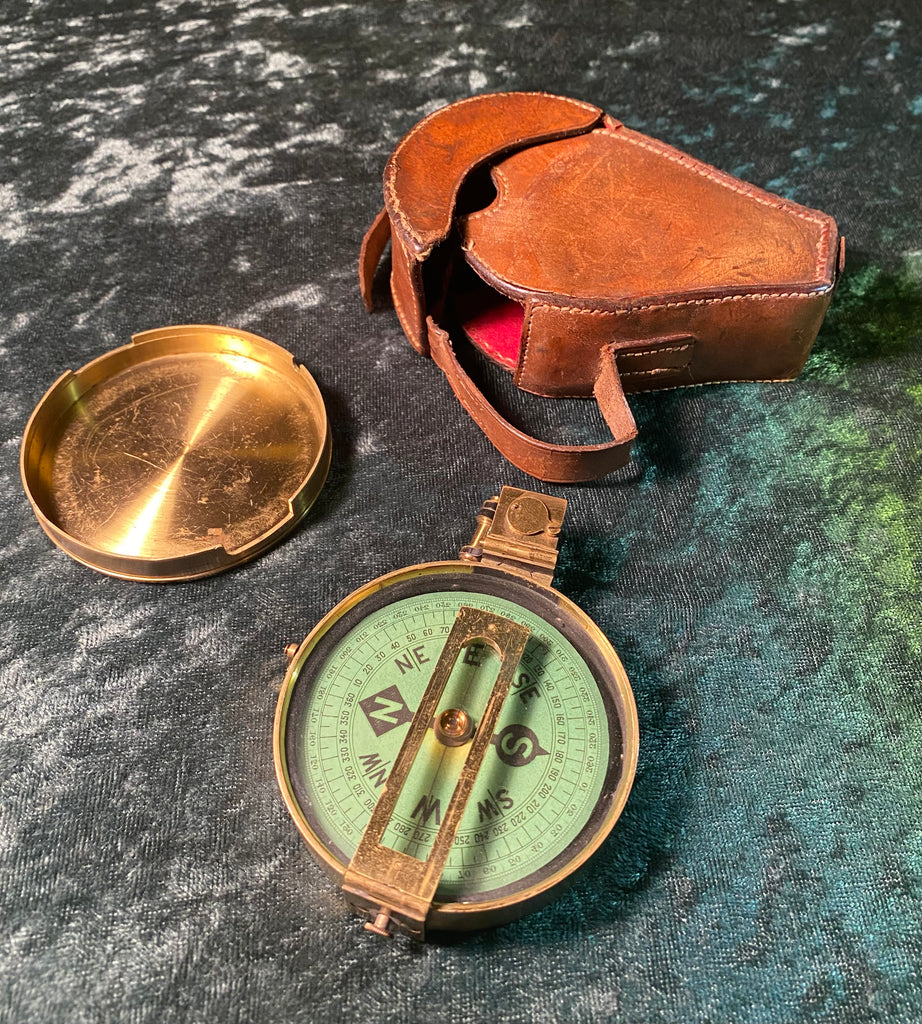 Zero Stock- Antique Green Card Prismatic Compass Made in England ...