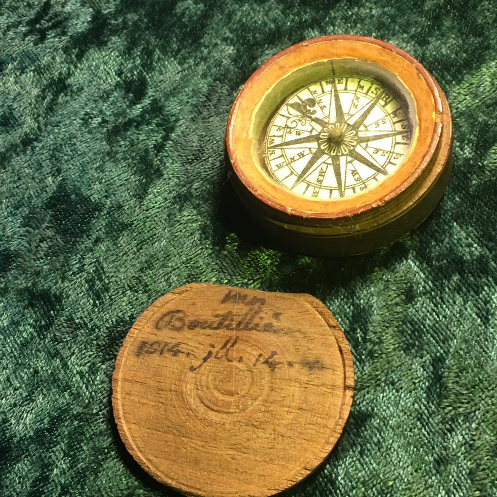 ZERO STOCK-Antique Floating Card Compass From Napoleonic Wars Era ...