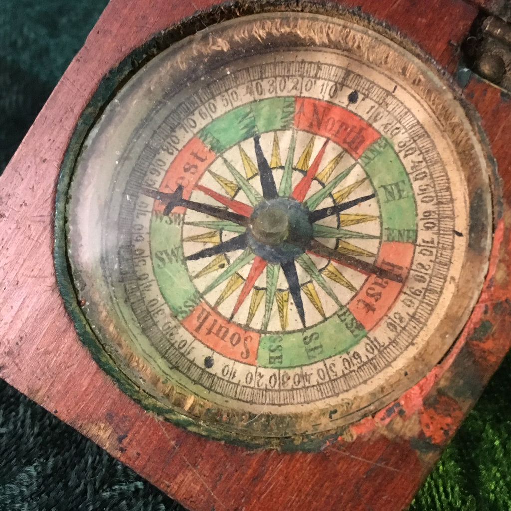 Zero Stock- Antique Mahogany Case Compass Made in Germany – Explorer ...
