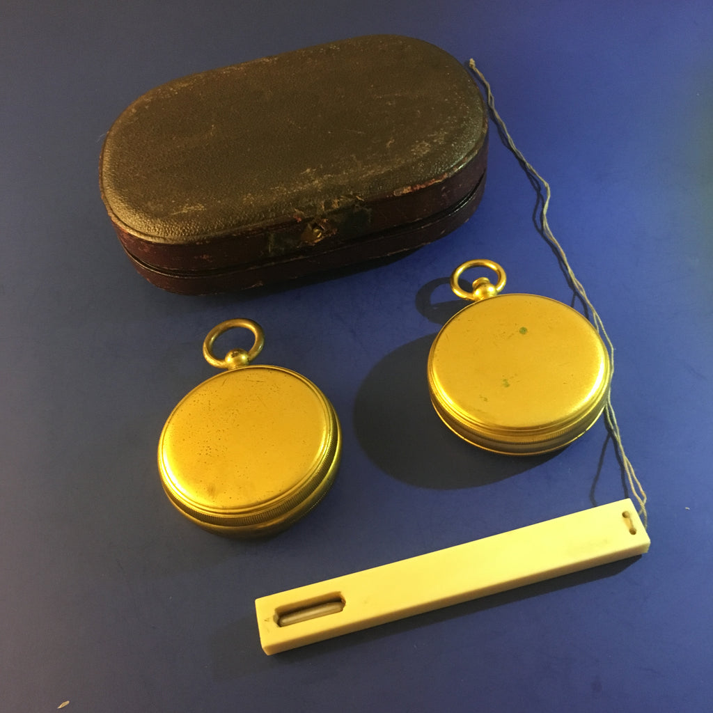 Zero Stock- Antique Pocket Barometer Altimeter Compass and Thermometer ...