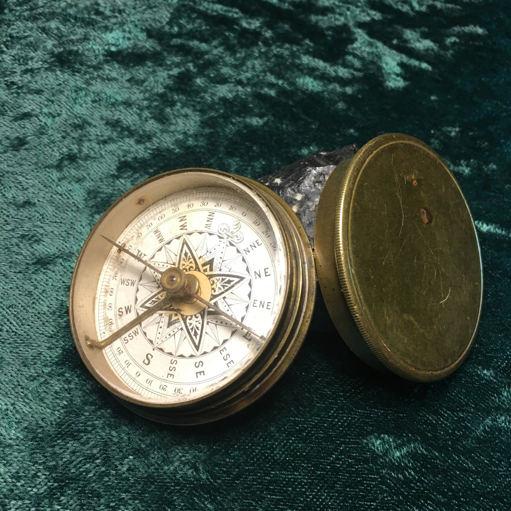ZERO STOCK-Antique Pocket Compass Made in England – Explorer Antiques