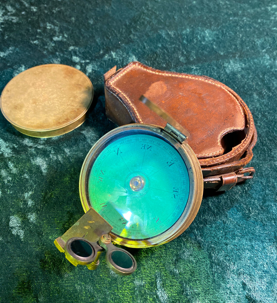 Zero Stock- Antique Green Card Prismatic Compass Made in England ...