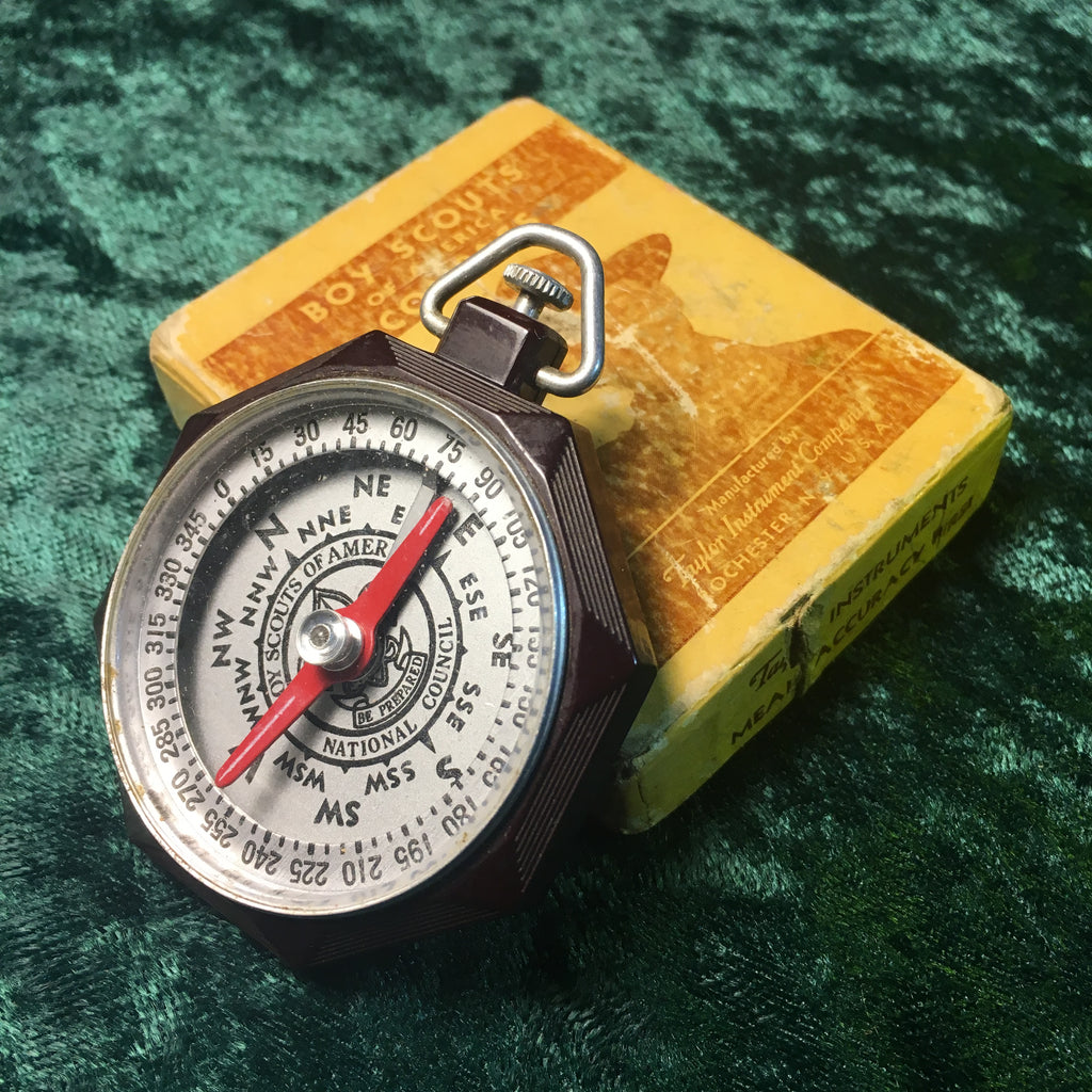 ZERO STOCK-Boy Scouts Compass Taylor with Original Case – Explorer Antiques