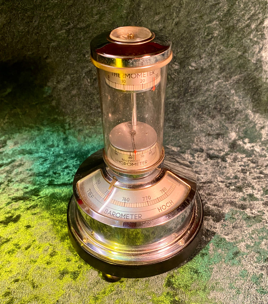 Zero Stock- Vintage Art Deco Barometer Thermometer Hygrometer And Comp ...