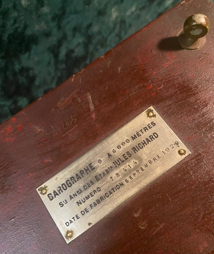 Zero Stock-Antique Aircraft Altimeter Barograph Jules Richard Paris ...