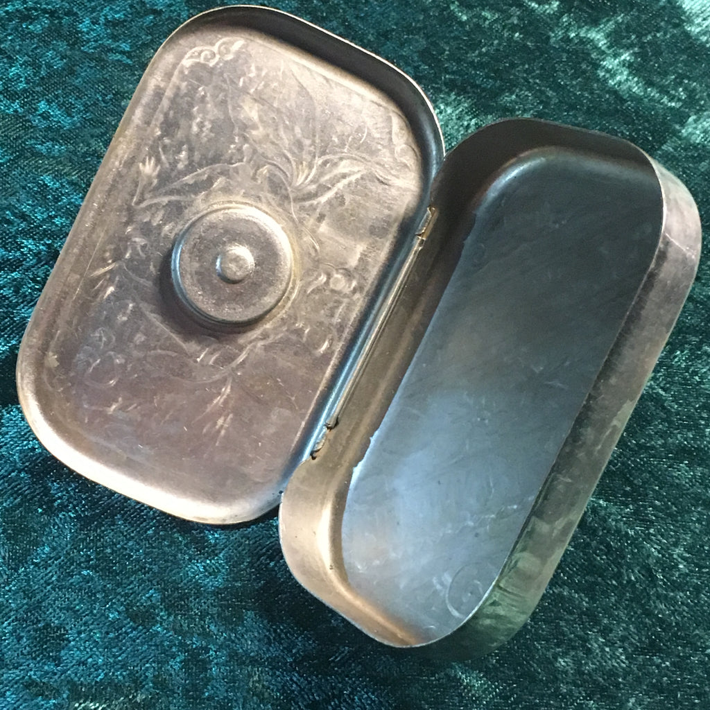 ZERO STOCK-Antique Snuff Tin With Compass P Lorillard & Co Rose Leaf C ...