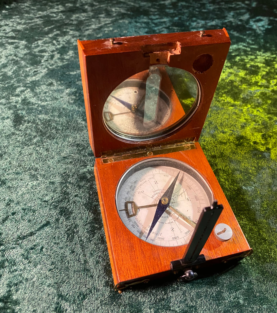 Zero Stock -Antique Compass Inclinometer Alidade Compendium General Pe ...