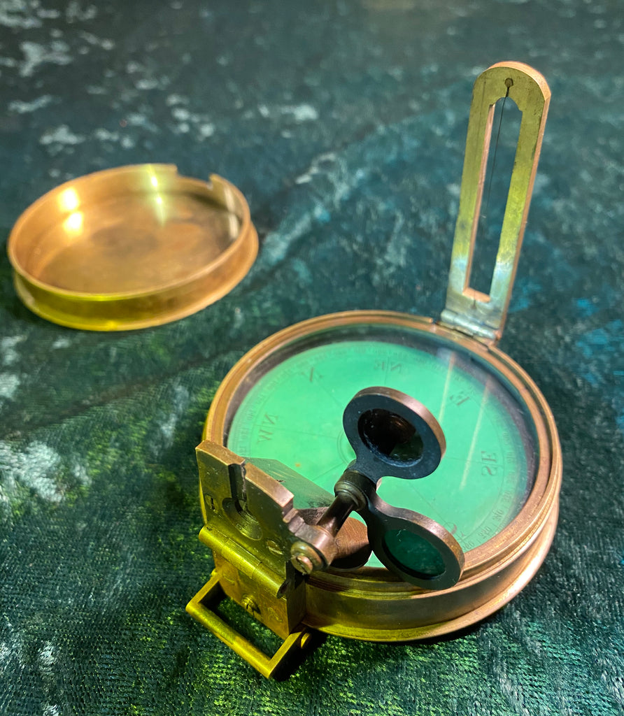 Zero Stock- Antique Green Card Prismatic Compass Made in England ...