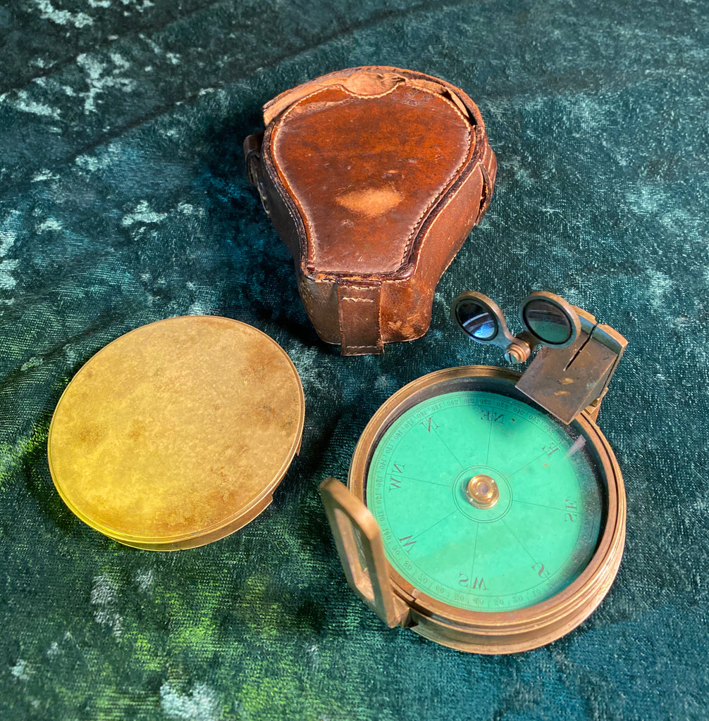 Zero Stock- Antique Green Card Prismatic Compass Made in England ...