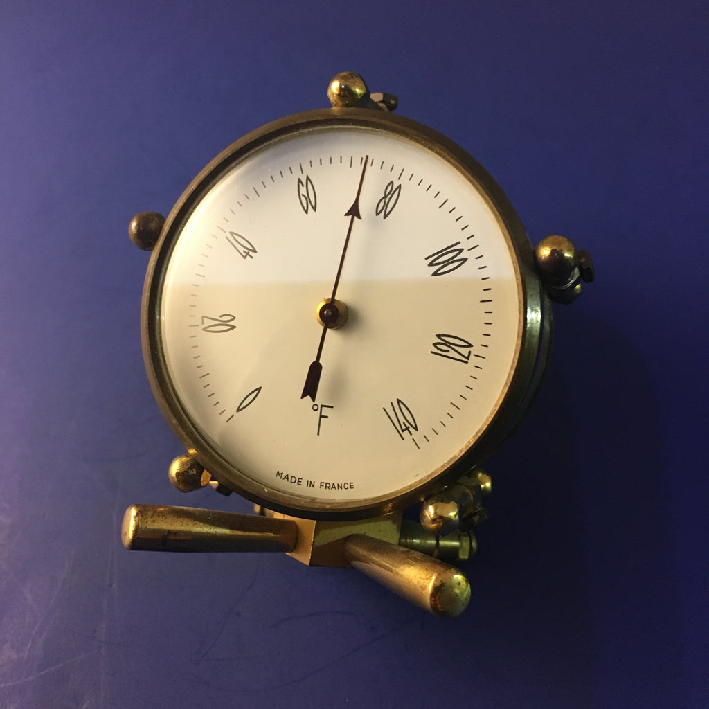 ZERO STOCK-SMALL BRASS BIMETALLIC TABLE THERMOMETER – Explorer Antiques