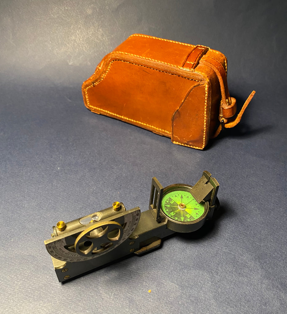 Zero Stock- Vintage Abney Reflecting Level Pocket Altimeter Compass Ma ...