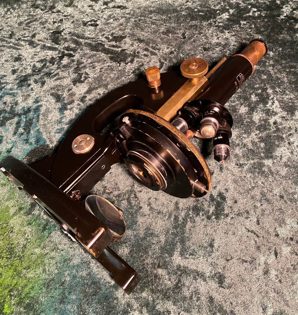 Zero Stock-Antique Microscope Carl Zeiss Jena Germany – Explorer Antiques
