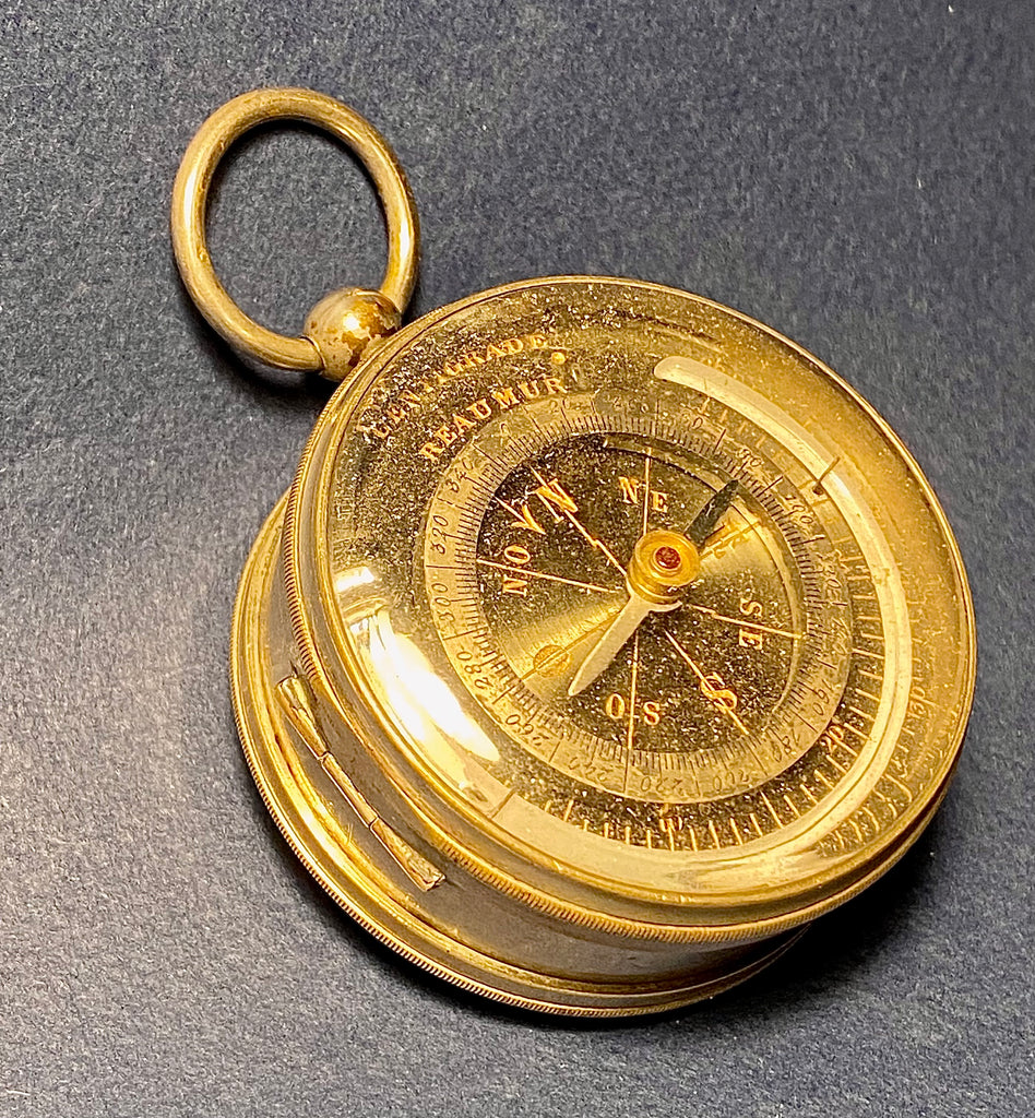 Zero Stock-Antique Barometer Compass and Thermometer Compendium Made b ...