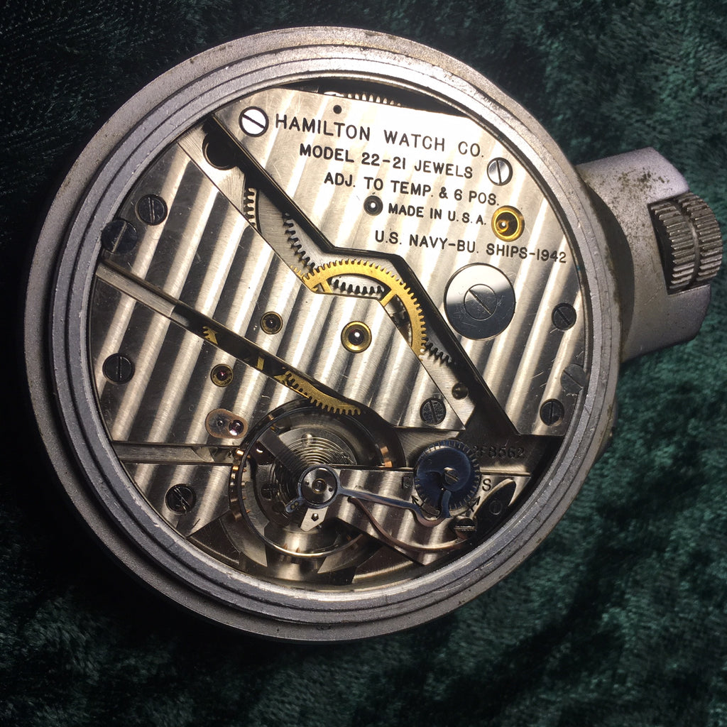 Zero Stock- Vintage US Navy Hamilton Model 22 Chronometer Deck Watch ...