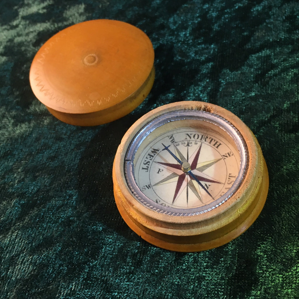Zero Stock- Antique Fruit Wood Compass Made in Germany – Explorer Antiques